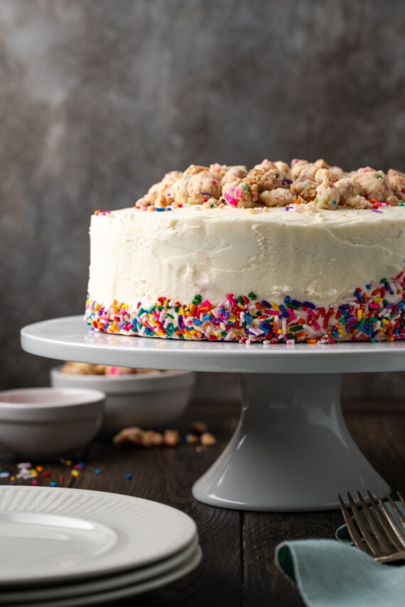 Homemade Confetti Cake | Cookies and Cups