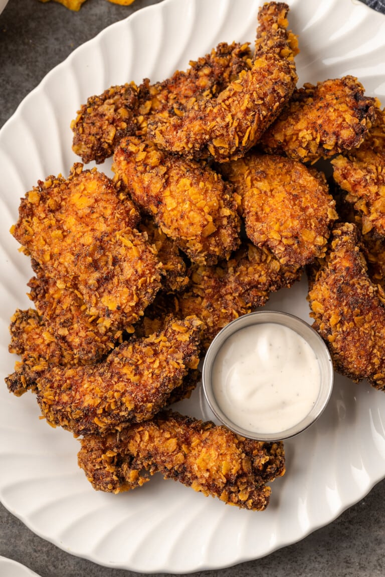 Crispy Ranch Chicken Tenders | Cookies and Cups