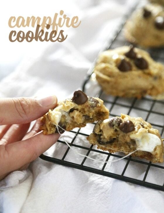 Campfire Cookies | Easy S'mores Cookie Recipe With Mini Marshmallows