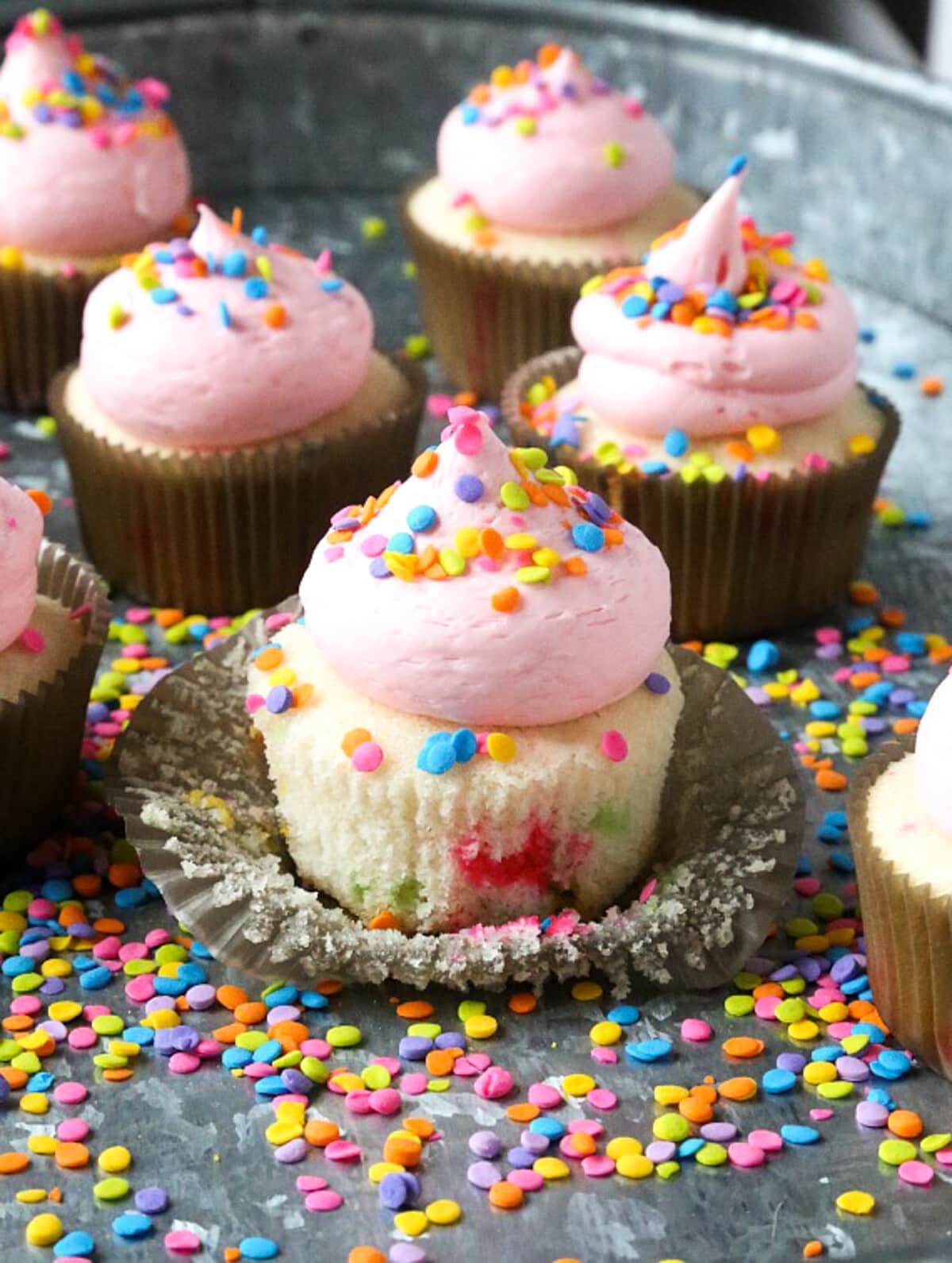 Confetti Cupcakes - Cookies and Cups