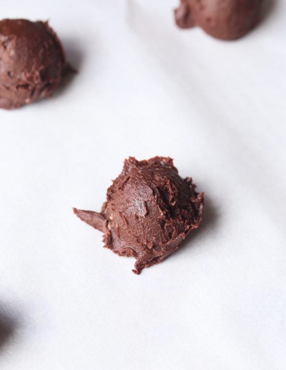 Soft and Chewy Double Chocolate Truffle Cookies | Cookies & Cups