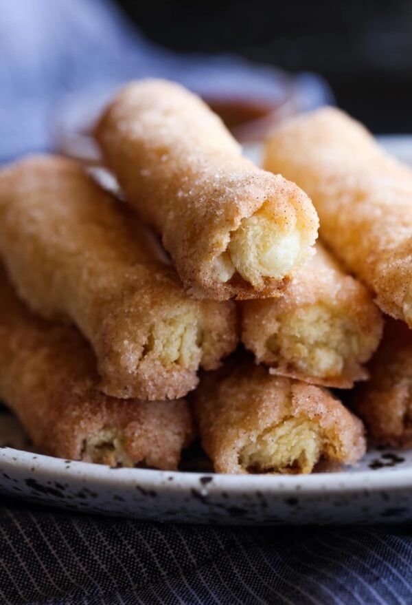 Cream Cheese Churro Rollups | Easy Cream Cheese Filled Churro Recipe