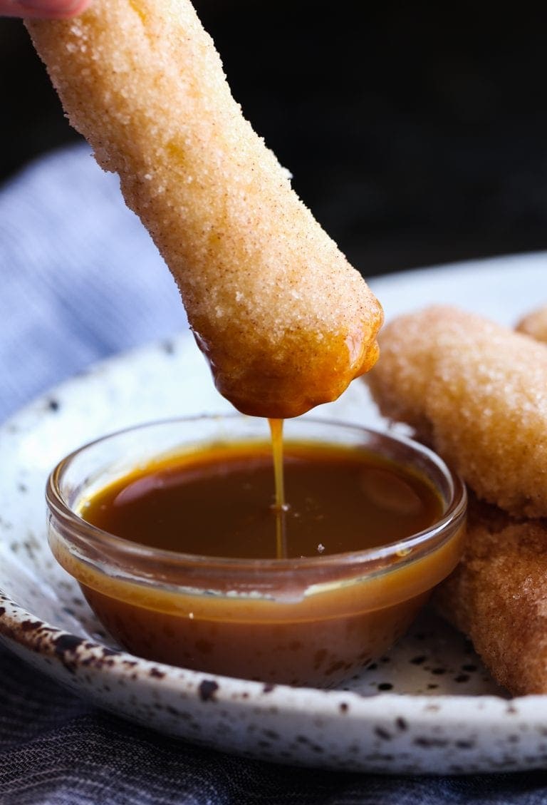 Cream Cheese Churro Rollups | Easy Cream Cheese Filled Churro Recipe