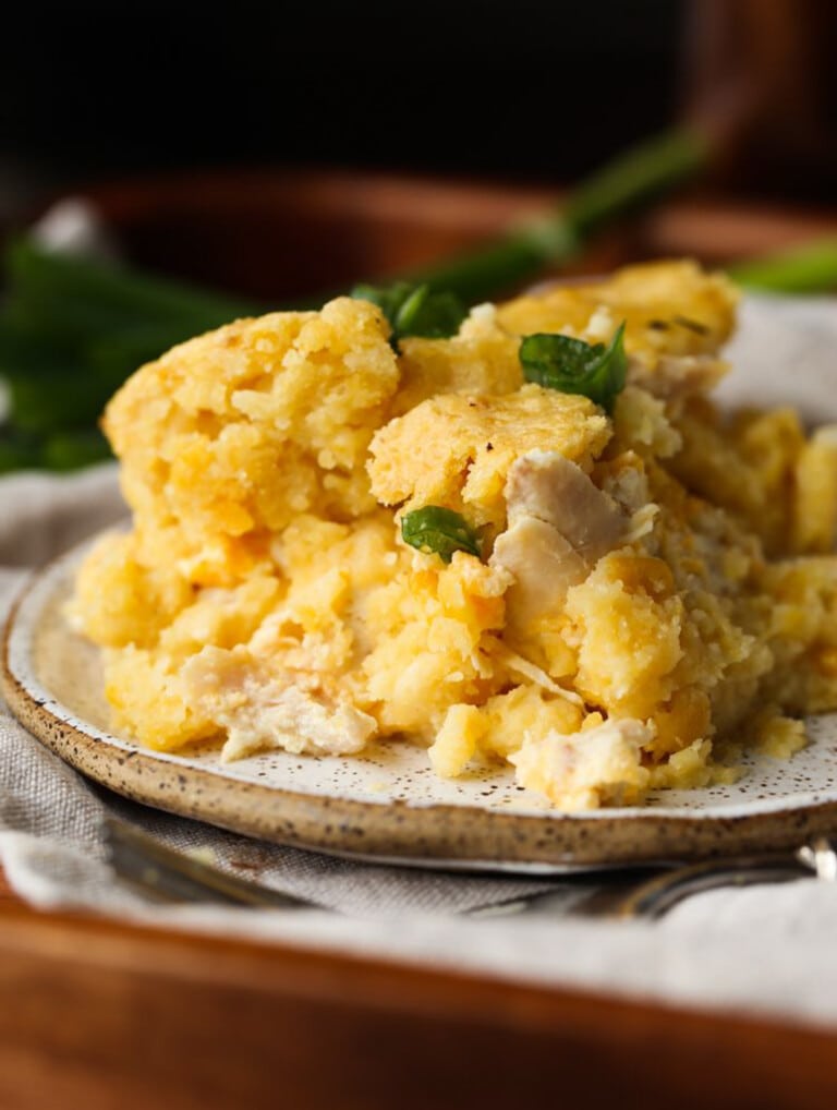 Chicken Cornbread Casserole | Cookies and Cups