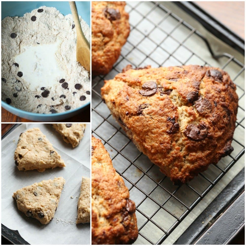 Chocolate Chip Banana Scones - Cookies and Cups