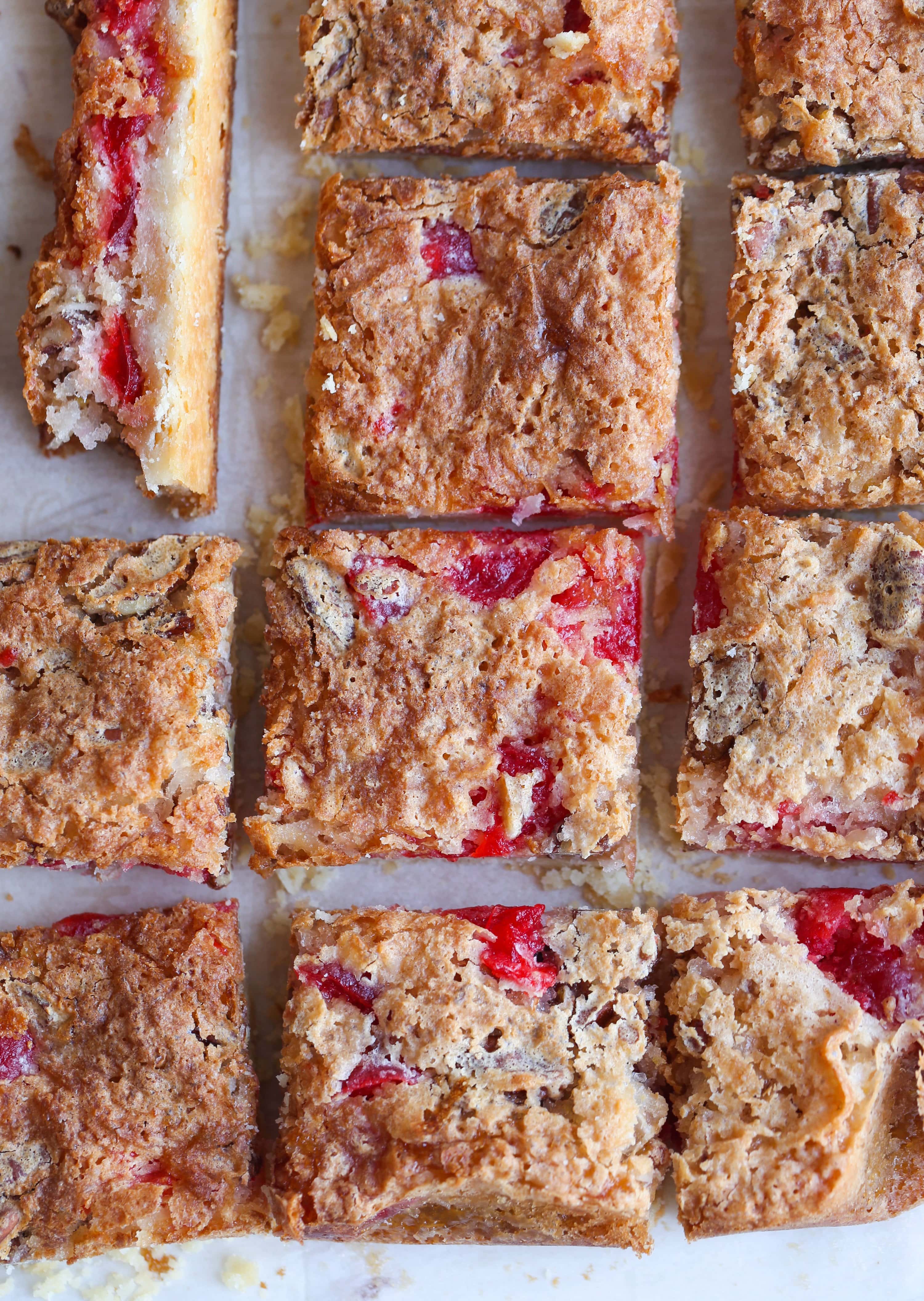 Chewy Cherry Coconut Bars Recipe - Cookies and Cups