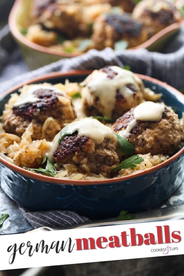 Easy German Meatballs with Mustard Gravy | Cookies & Cups