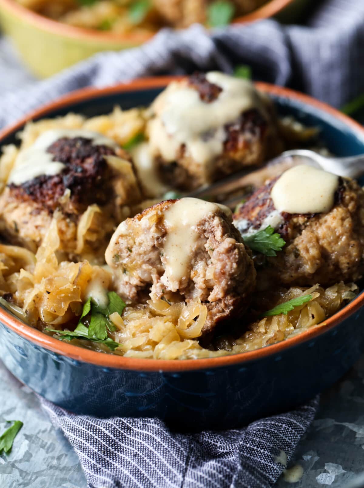 Easy German Meatballs with Mustard Gravy | Cookies & Cups