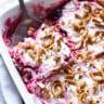 Creamy Cherry Pretzel Dessert - Cookies and Cups
