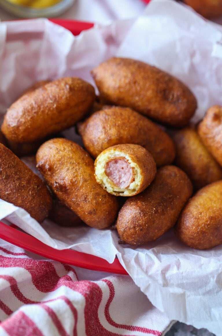Homemade Mini Corn Dogs Recipe | Cookies and Cups