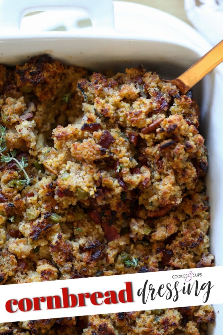 Southern Style Cornbread Dressing - Cookies and Cups