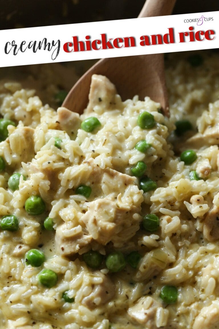Creamy Chicken and Rice Recipe | Cookies and Cups