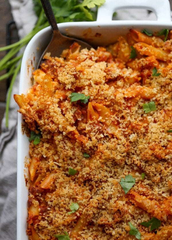 Cheesy Baked Mostaccioli Recipe | Cookies and Cups