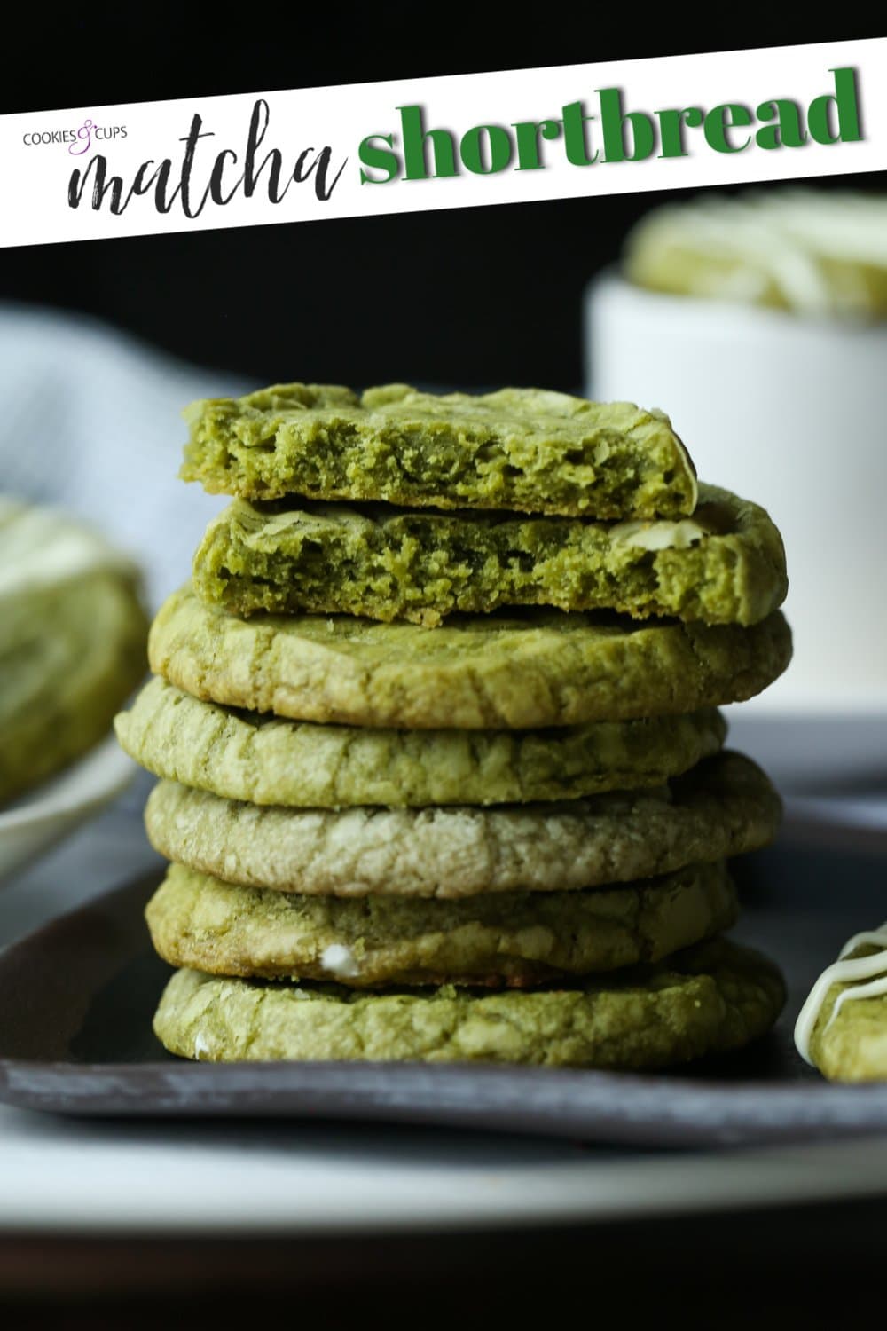 Buttery Green Tea Matcha Shortbread - Cookies and Cups