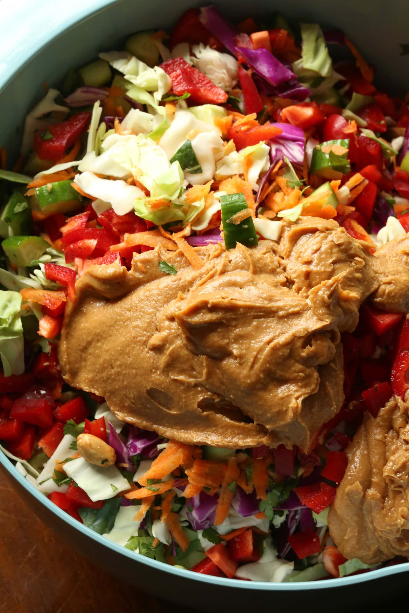 Thai Style Rainbow Crunch Salad | Cookies and Cups