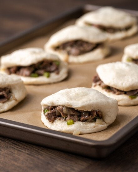 Philly Cheesesteak Stuffed Biscuits | Cookies and Cups