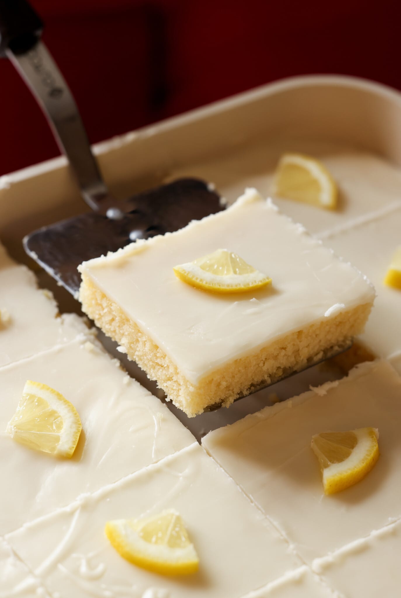 Lemon Sheet Cake - Cookies and Cups