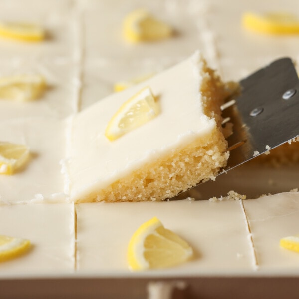 Lemon Sheet Cake - Cookies and Cups