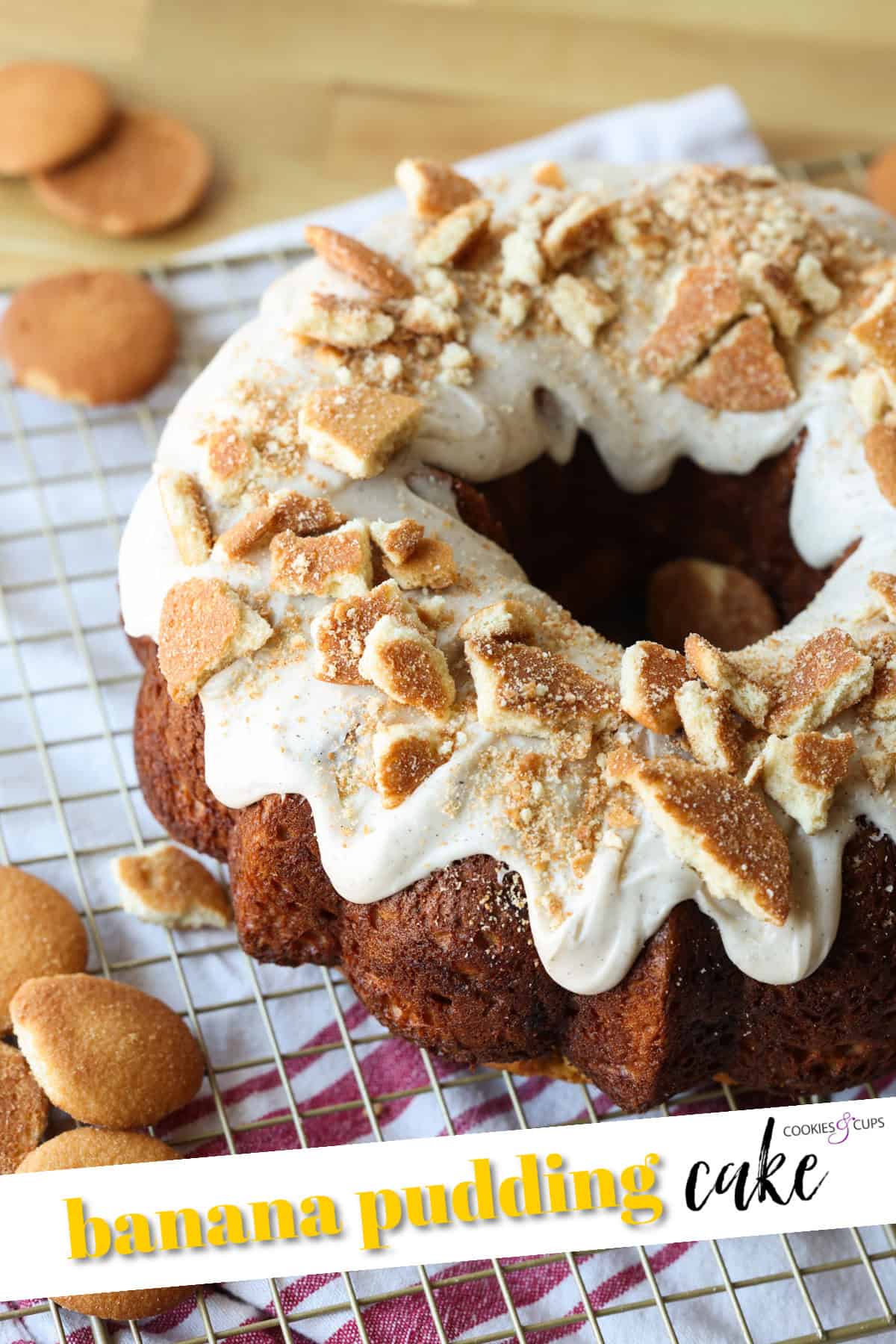 Easy Banana Pudding Cake - Cookies and Cups