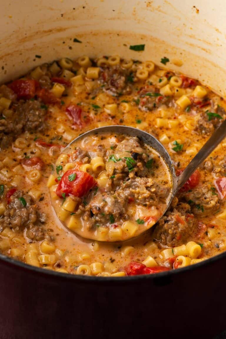 Creamy Italian Sausage Soup | Cookies & Cups