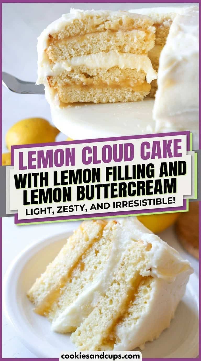Lemon Cloud Cake with Lemon Filling and Lemon Buttercream - Cookies and ...